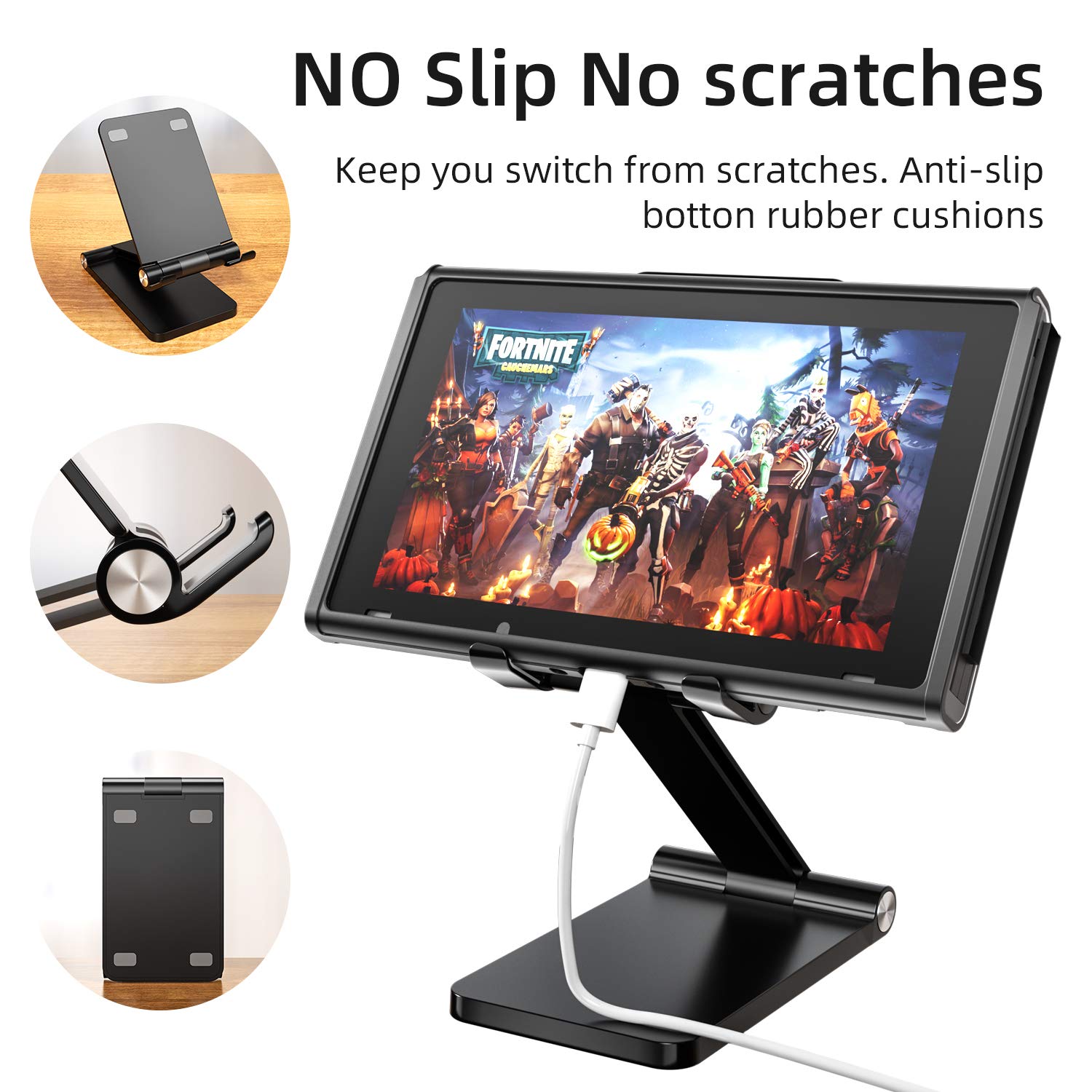 Newaner Adjustable Switch Stand, Playstand for Switch, Tablet Stand, Cell Phone Holder for Desk, Compatible with Nintendo,iPad Mini Pro Air, iPhone, Kindle.etc, 4-13'' …