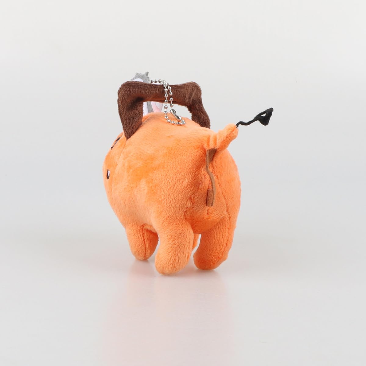 Roffatide Anime Plushie Chainsaw Man Plush Pendant 3.9'' Pochita Fluffy Keyrings Orange Cute Stuffed Keychains