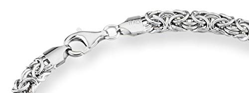 Miabella 925 Sterling Silver Italian Byzantine Necklace for Women, Handmade in Italy (Length 18 Inches (Small))
