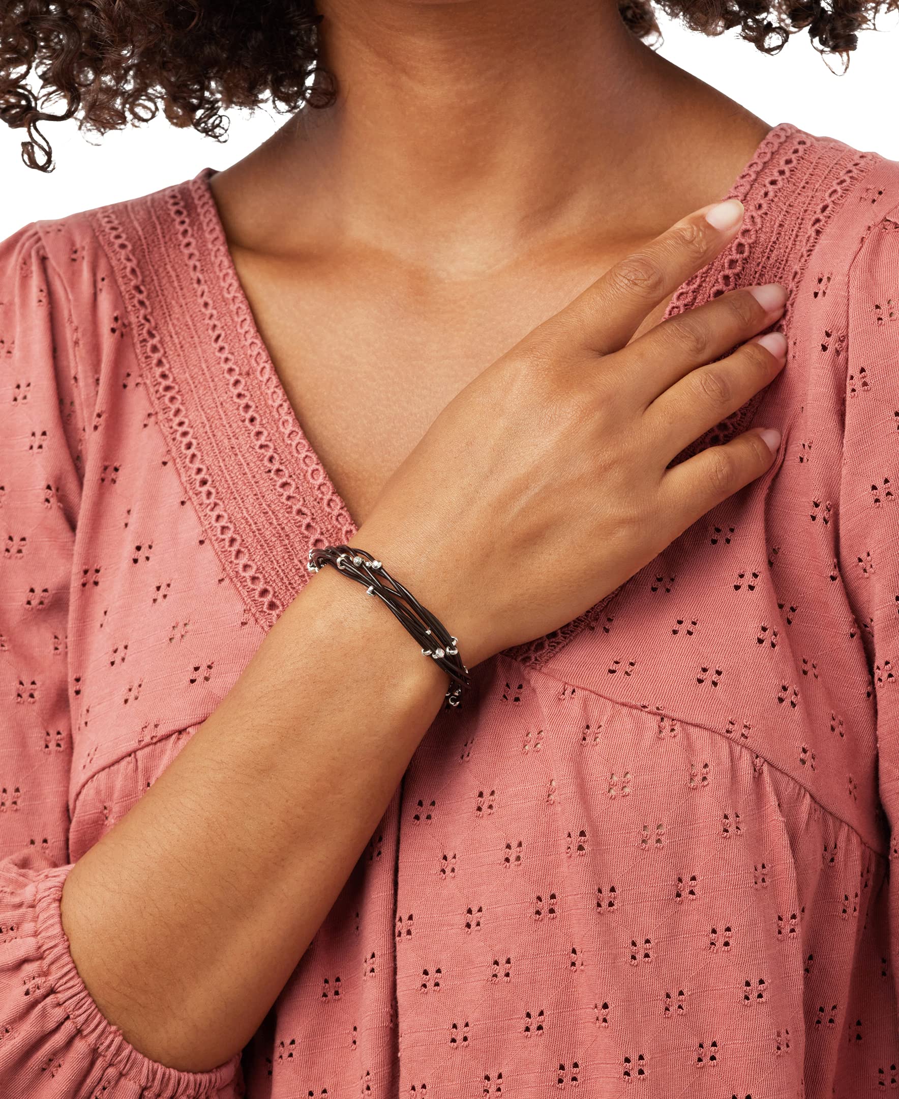 Lucky Brand Silver Leather Bracelet
