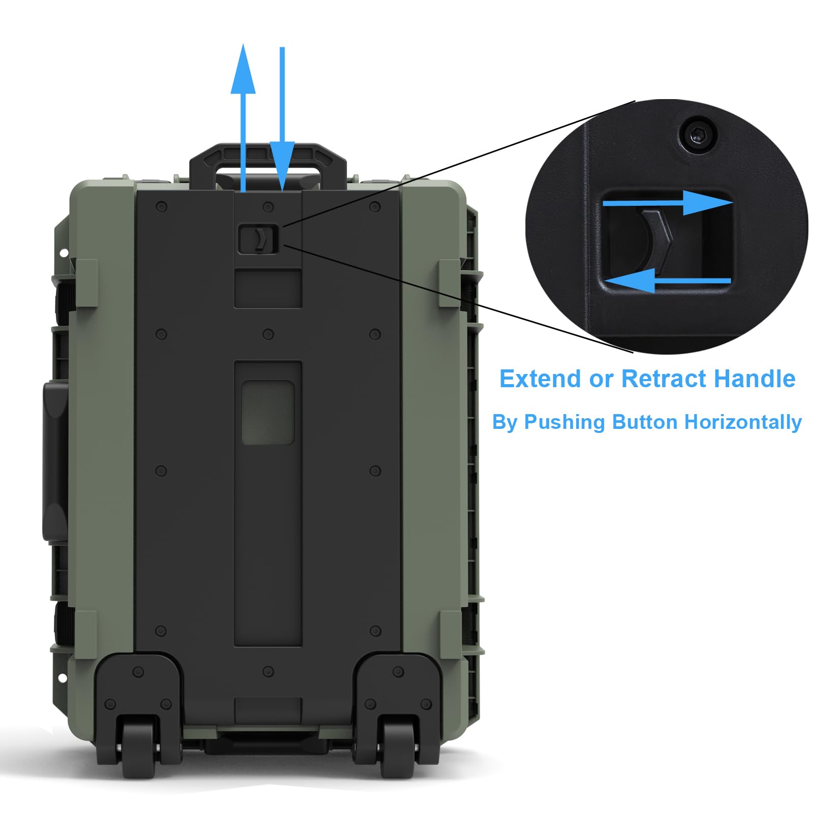Regetek 27 Inch Waterproof Hard Case with Wheels,Customizable Foam,Rolling Hard Case for cameras,lenses, Camcorder,Drone,Instrument,equipment, tool, IP67,Shockproof,Gear Roller Case 27"x 20"x 13"