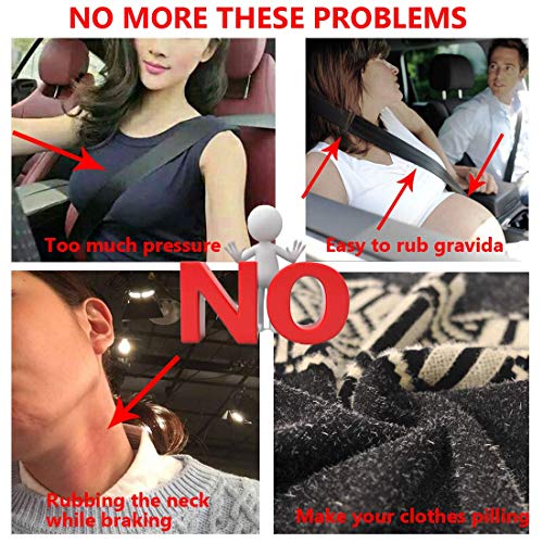 MIRKOO Car Seat Belt Cover Pad, 2-Pack Soft Car Safety Seat Belt Strap Shoulder Pad for Adults and Children, Suitable for Car Seat Belt, Backpack, Shoulder Bag, Upholstery for vehicles (Black)