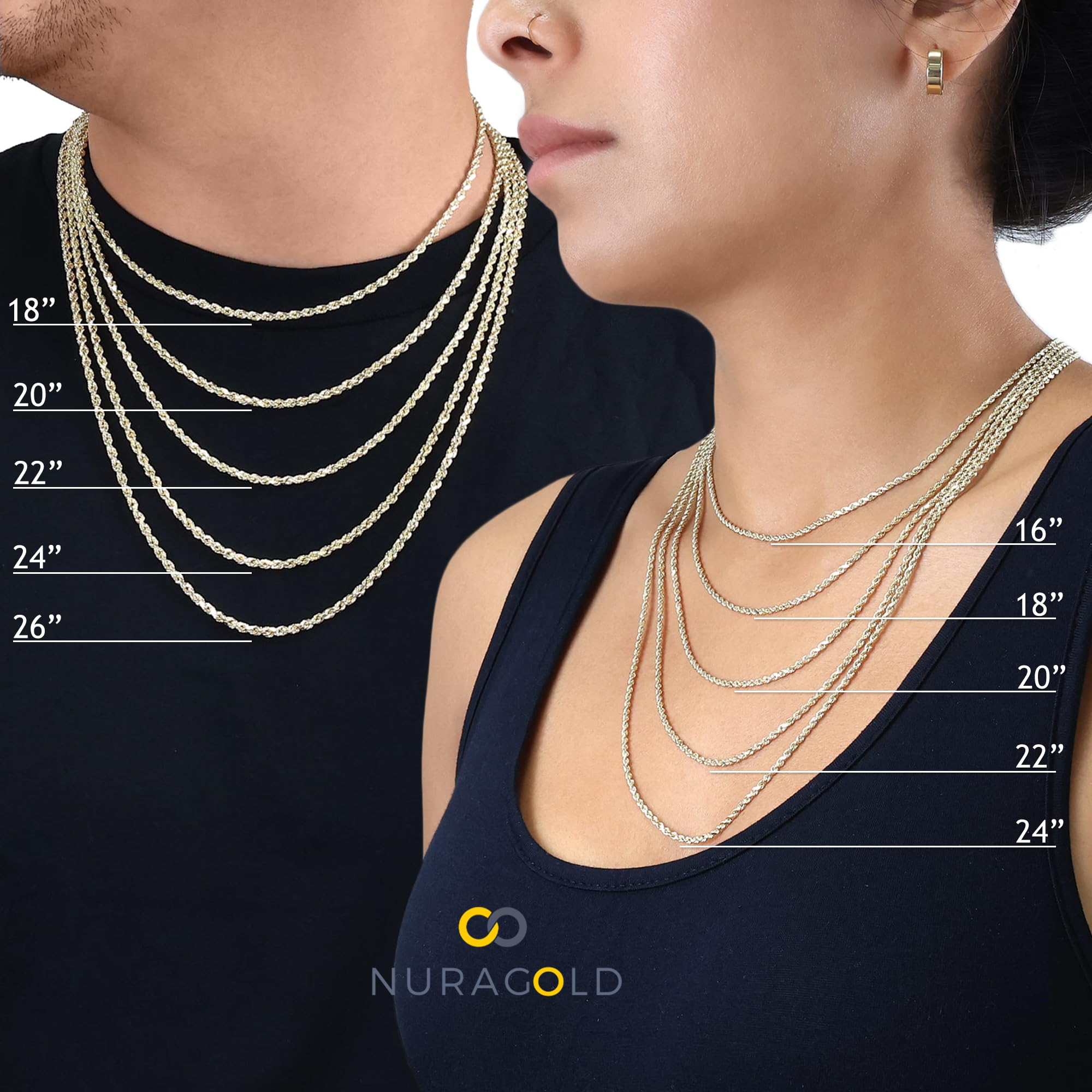 Nuragold 10k White Gold 3mm Solid Cuban Link Chain Curb Pendant Necklace, Mens Womens Jewelry 16" 18" 20" 22" 24" 26" 28" 30"