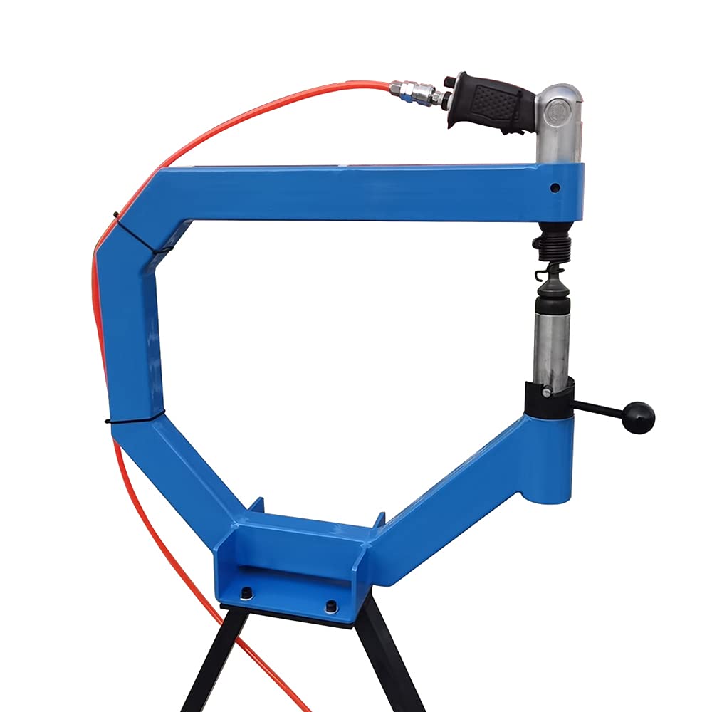 TOOL1SHOoo 4" Throat Pneumatic Planishing Hammer with Cast Iron Stand & Pedal, Pneumatic Planishing Hammer 4" Throat Airpress Tool w/Steel Stand, Anvil 1/2/3"