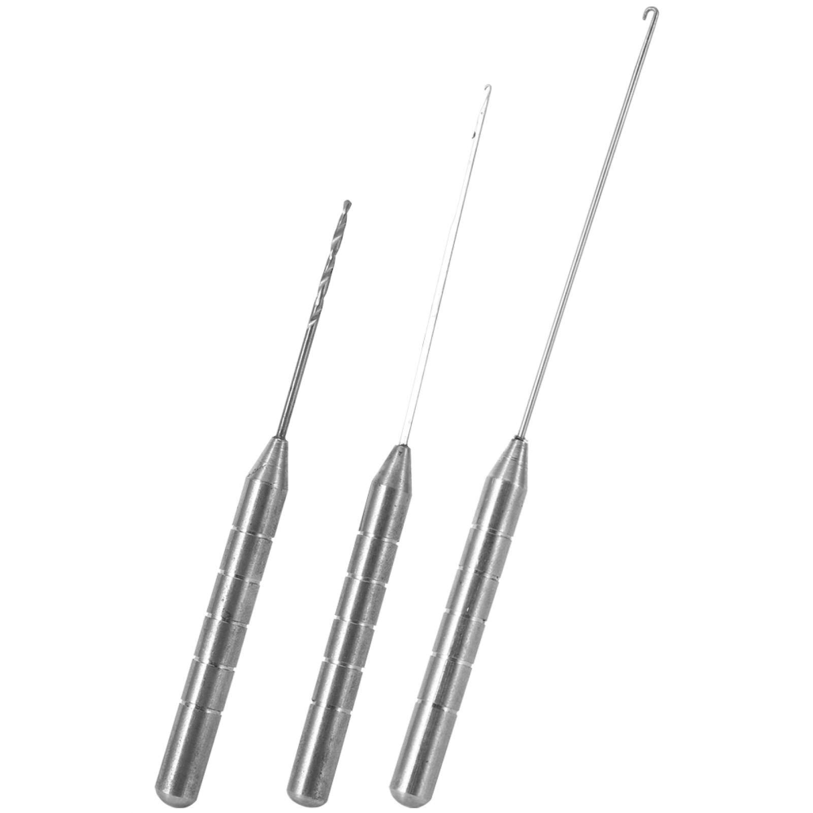 Portable Anti‑Rust Fishing Tool, 3 Pieces Stainless Steel Fishing Bait Drill Needles