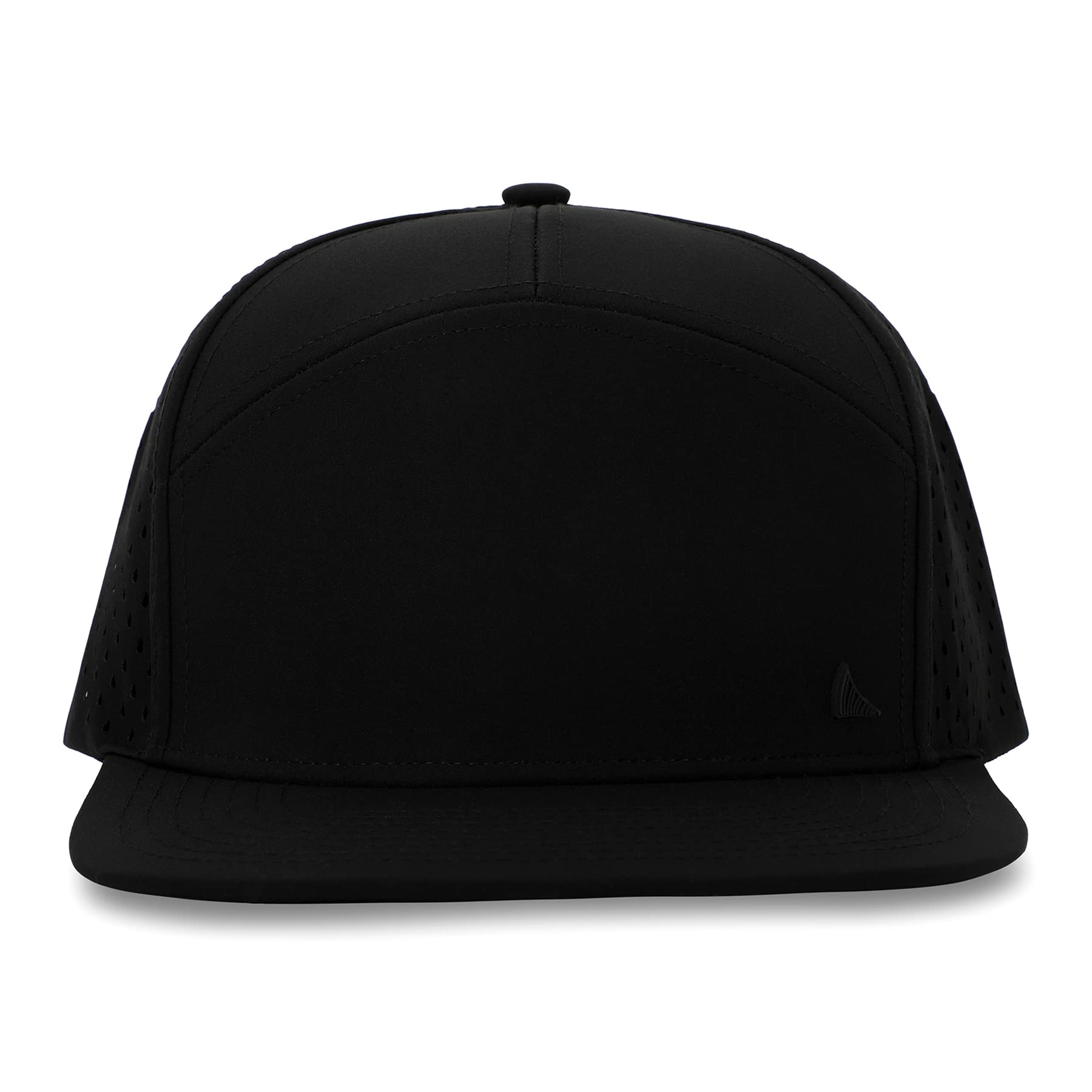 Salt Mafia 7-Panel Flat Brim Water-Resistant Performance Snap Back Hat, Blackout