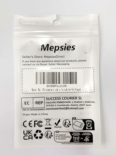 USB C to USB Adapter 4 Pack, USB Female to USB C Male OTG Adapter, USB C Adapter Compatible with MacBook Pro, Samsung Galaxy, Type-C Phones, Laptops, Tablets and More (2 Black and 2 White)