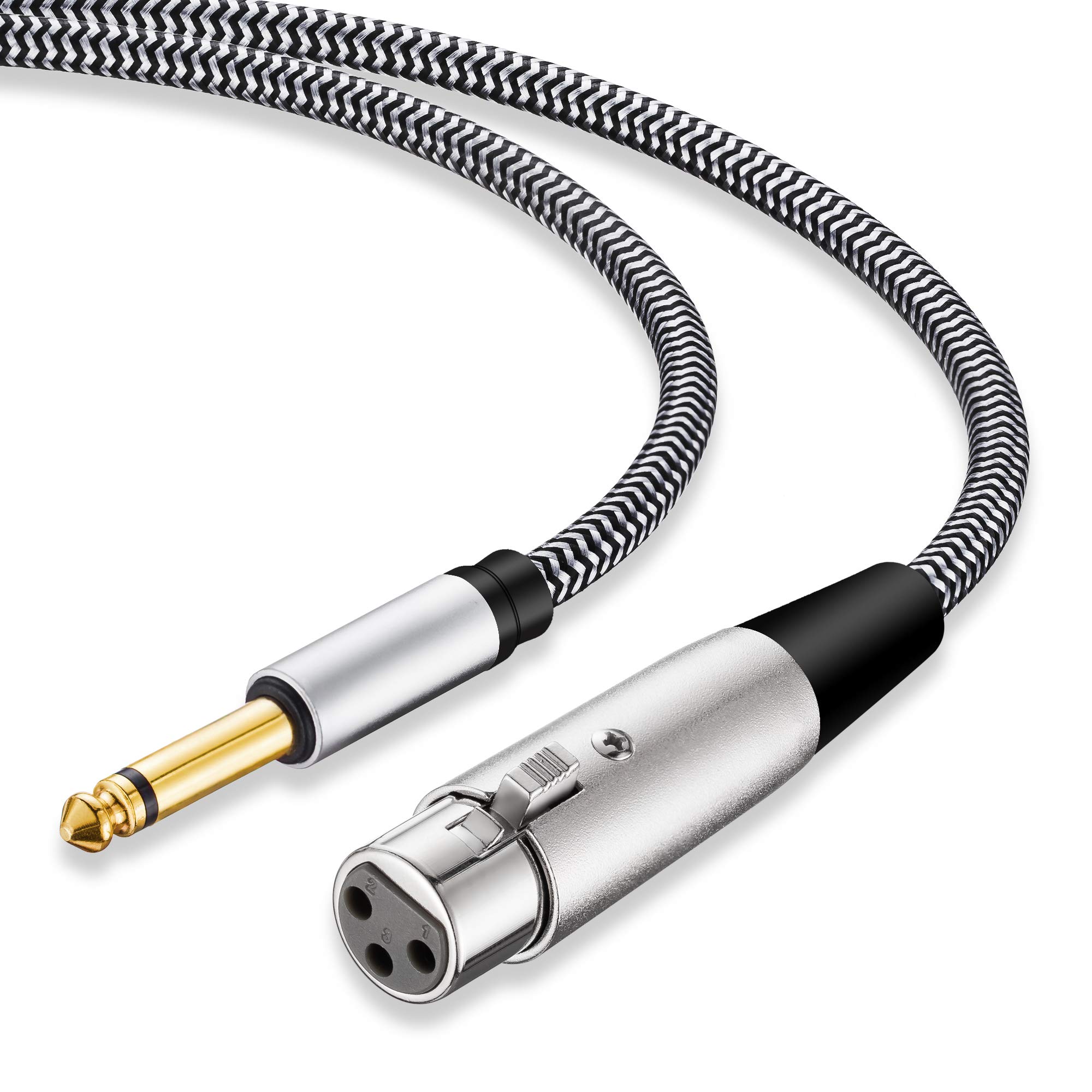 MORELECS XLR to 1/4 TS Microphone Cable 6 Feet, 1/4 to XLR Unbalanced XLR Female to 1/4 (6.35mm) Cable Heavy Duty Microphone Cable