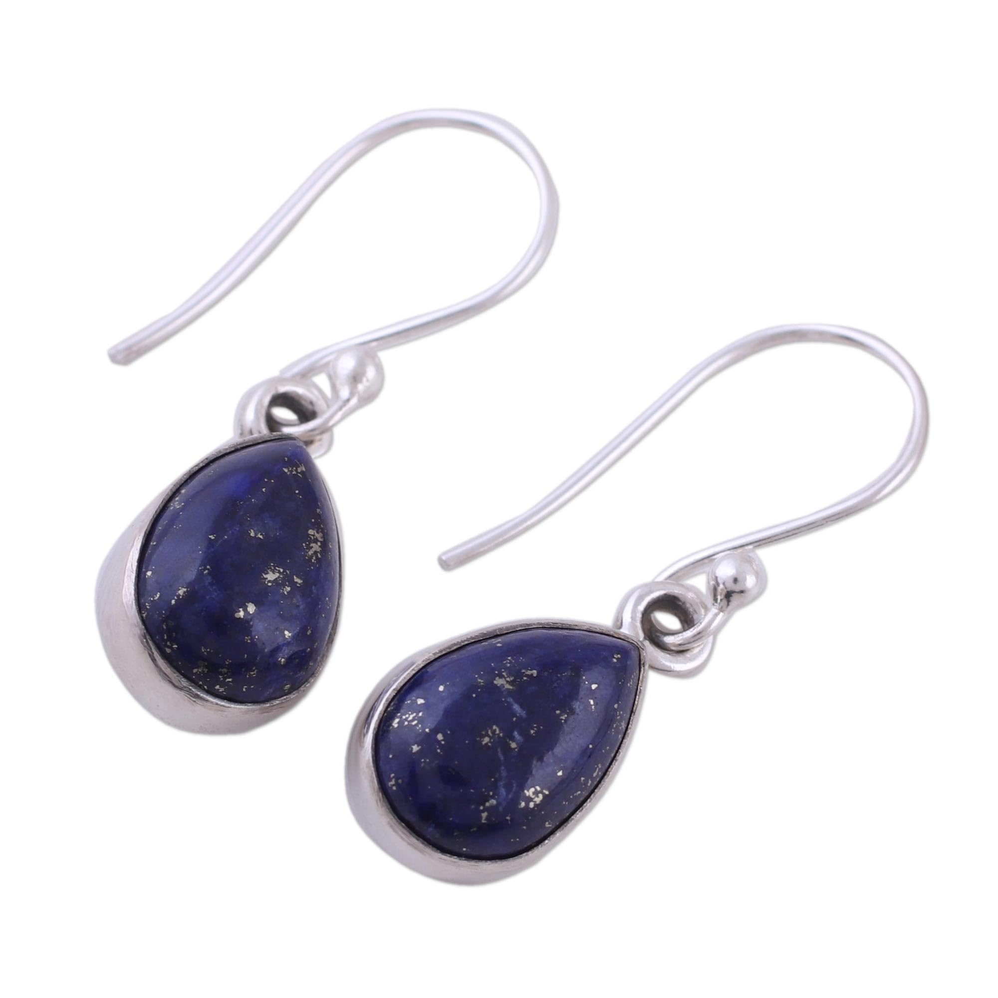 NOVICA Artisan Handcrafted Lapis Lazuli Dangle Earrings | .925 Sterling Silver Hook Earrings | Handmade Dangle Earring | Jewelry Dangle Earring | Artisan Earrings | Blue Birthstone Themed Earrings