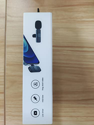 Wireless Lavalier Microphone for iPhone iPad Video Recording Podcast, Professional Lapel Mini Microphones 2.4G Ultra-Low Delay, Built-in Noise-Canceling Chip