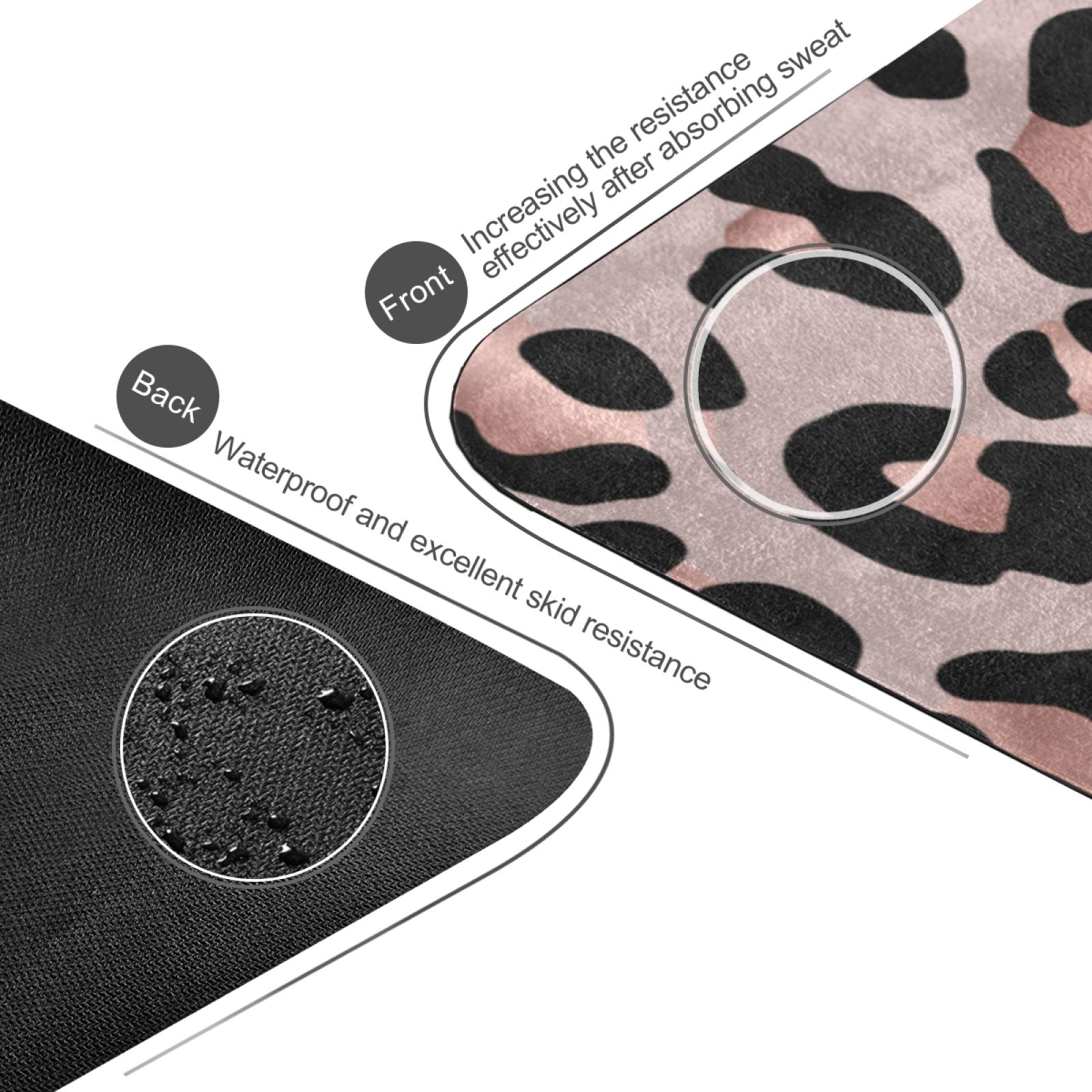 senya Rose Gold Leopard Yoga Mat Cover, Non Slip Exercise Mat High Performance Grip, Coming with Carry Bag(0rh3f)