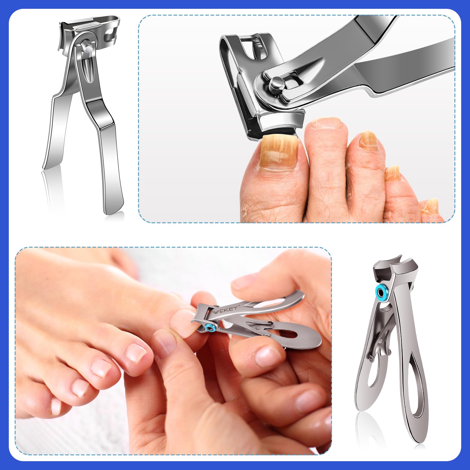 Nail Clippers for Men-Toe Nail Clipper for Thick Toenail &360 Degree Rotary Nail Clipper with Long Handle Easy Grip,Sturdy Sharp Heavy Duty Nail Clippers for Seniors with Nail File Cuticle Trimmer