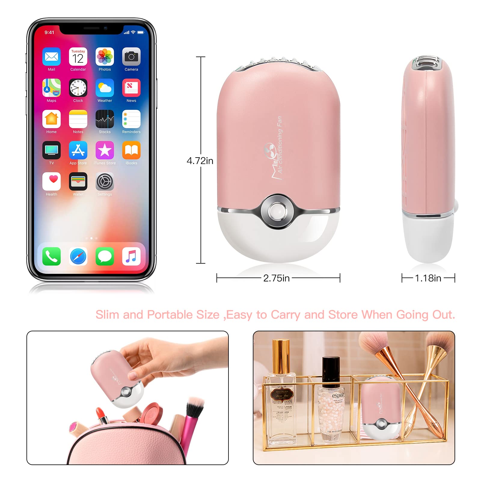 MISMXC Eyelash Fan,Rechargeable Handheld Mini Fan Lash Dryer with Built in Sponge,Perfect for Eyelash Extension Application