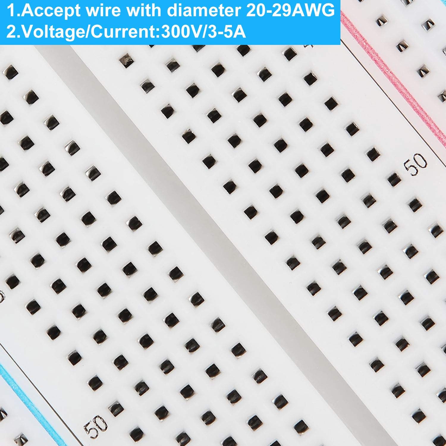 PETTYOLL 8 PCS Breadboards Include 4PCS 400 Points 4PCS 830 Points Soderless Bread Boards for Proto Shield Distribution Connecting Blocks