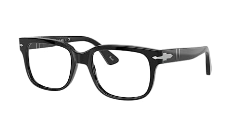 Persol PO3252V Square Prescription Eyewear Frames, Black/Demo Lens, 52 mm