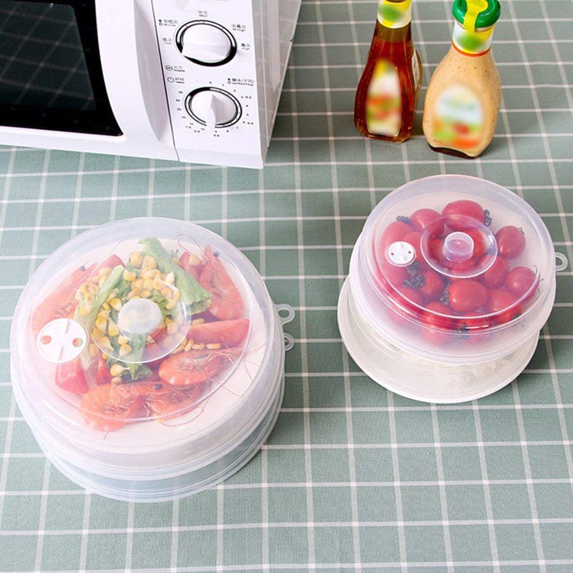 U-M Microwave Plate Cover with Steam Vents Dish Cover Microwave Splatter Cover Attractive