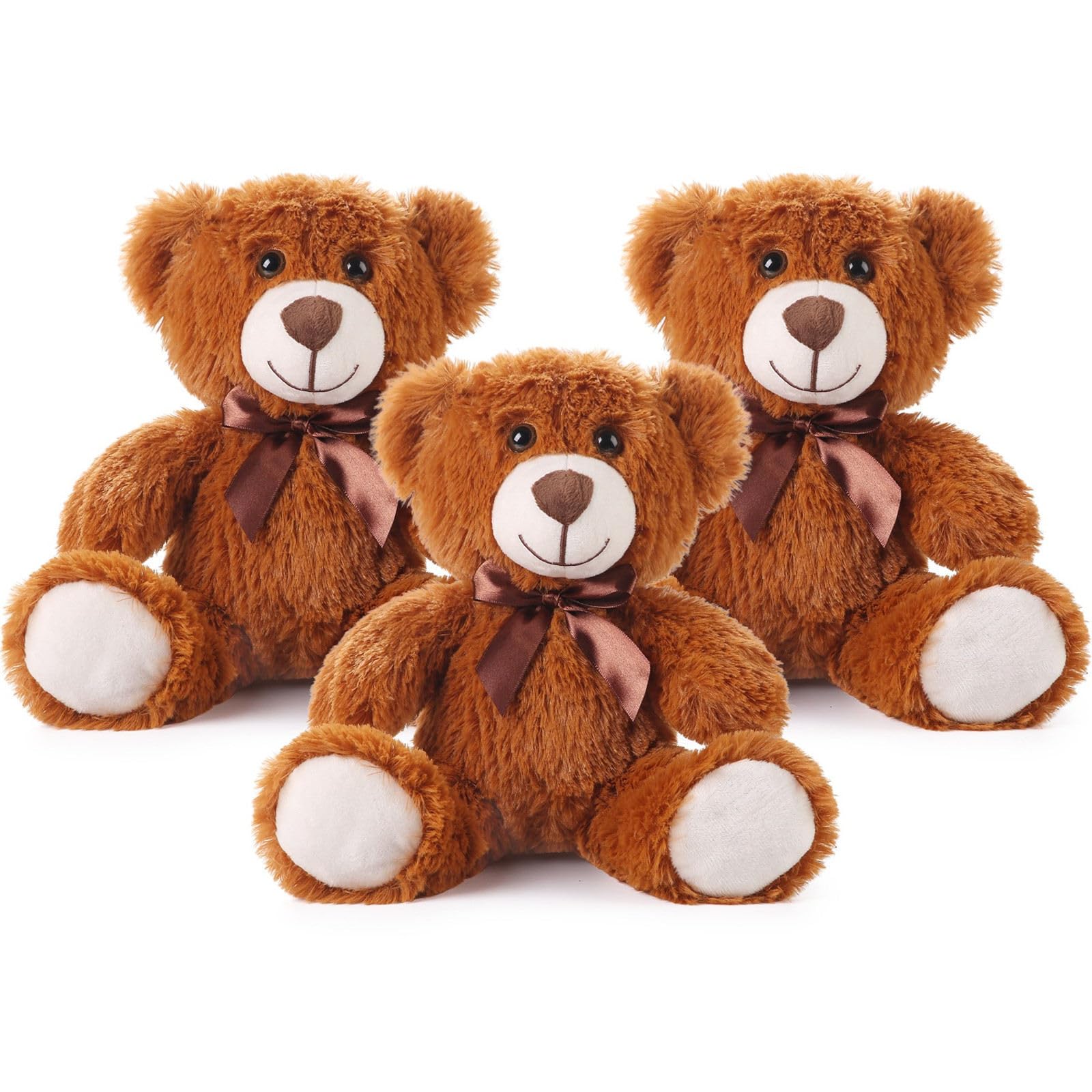 UHousDeco 3 Packs 13.5'' Plush Teddy Bear Stuffed Animals Toys Soft Cute Dolls Party Decorations, Blue