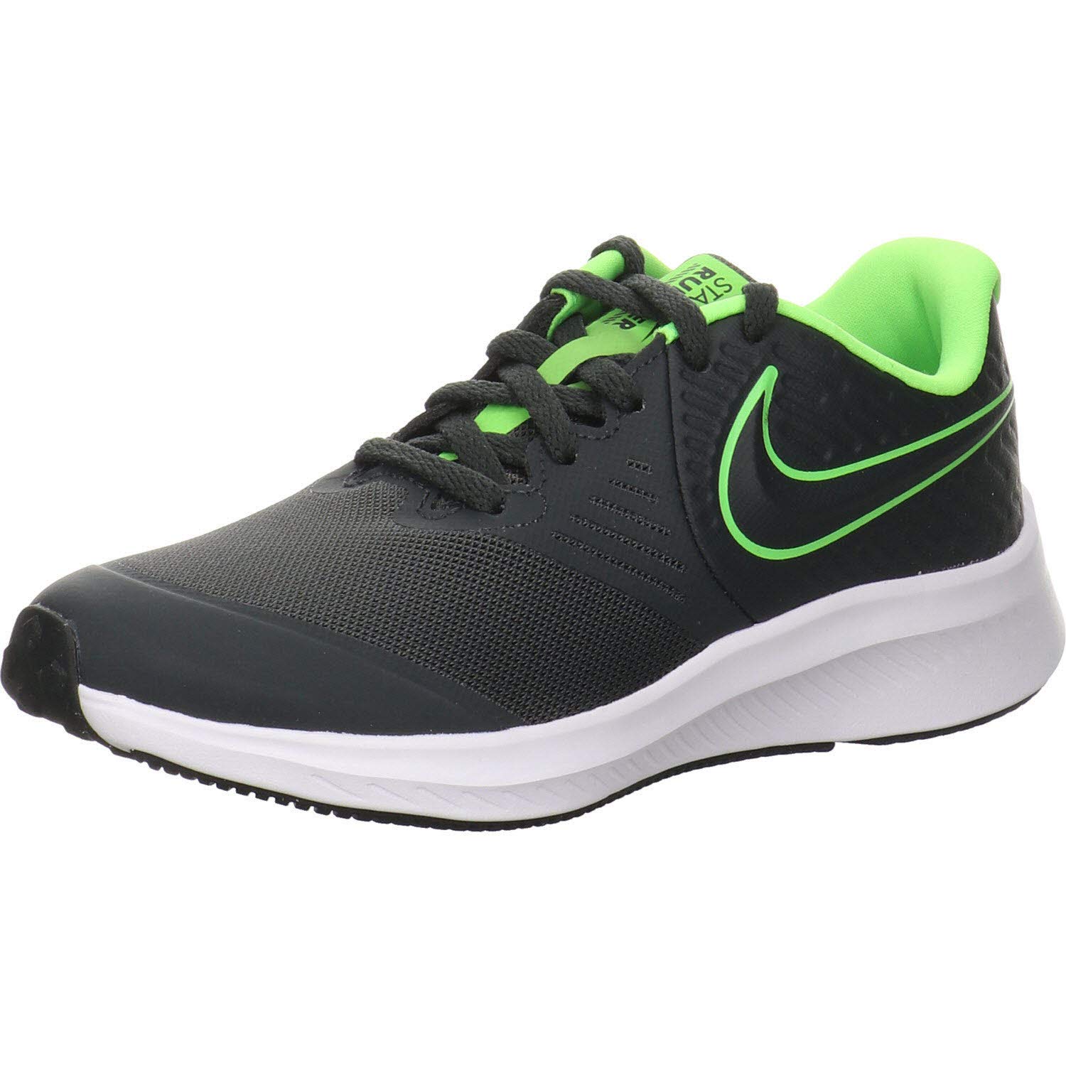 Nike Unisex-Child Star Runner 2 (GS) Sneaker, Anthracite/Electric Green-White, 7Y Youth US Big Kid