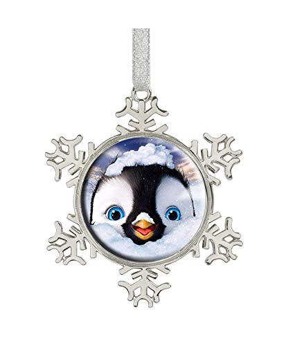 OneBee Snowflakes Custom Personalized Ornaments Christmas Ornaments Snow Flower Home Decoration (Lovely Penguin)