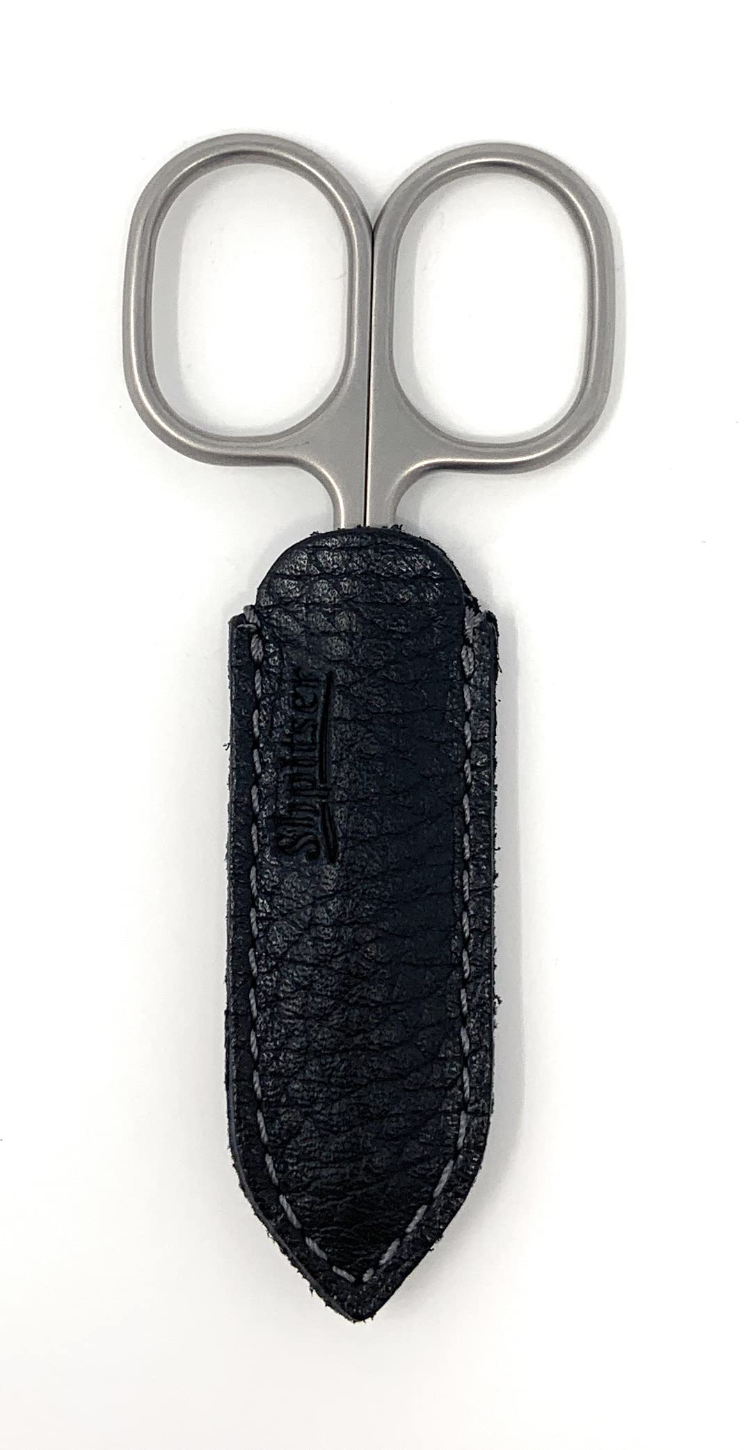 Niegeloh Professional TopInox Stainless Steel Nose & Ear Scissors with SHPITSER Genuine Leather Case. Made in Solingen, Germany