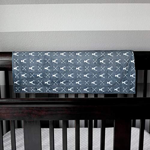 Muslin Carseat Canopy - Grey Arrow and Minky Blanket - Deer Bundle