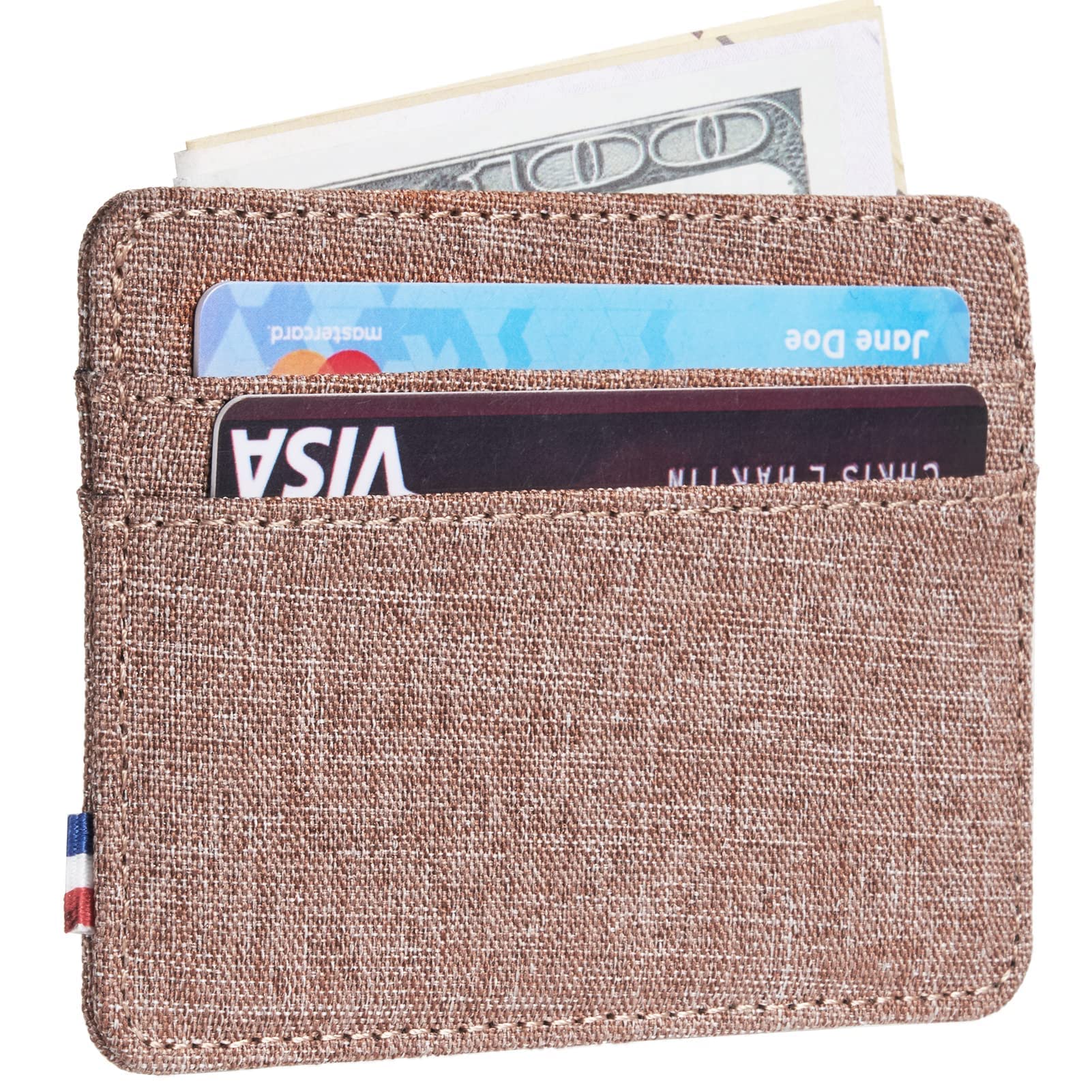 Qbool Mens Front Pocket Wallet Slim Minimalist with RFID Blocking Cash Slot Credit Card Holder (Navy Blue)