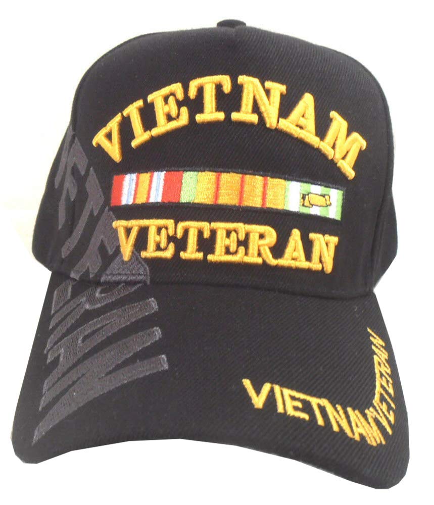 Vietnam Veteran Baseball Cap 3D Embroidered Military Apparel for Men and Women Black