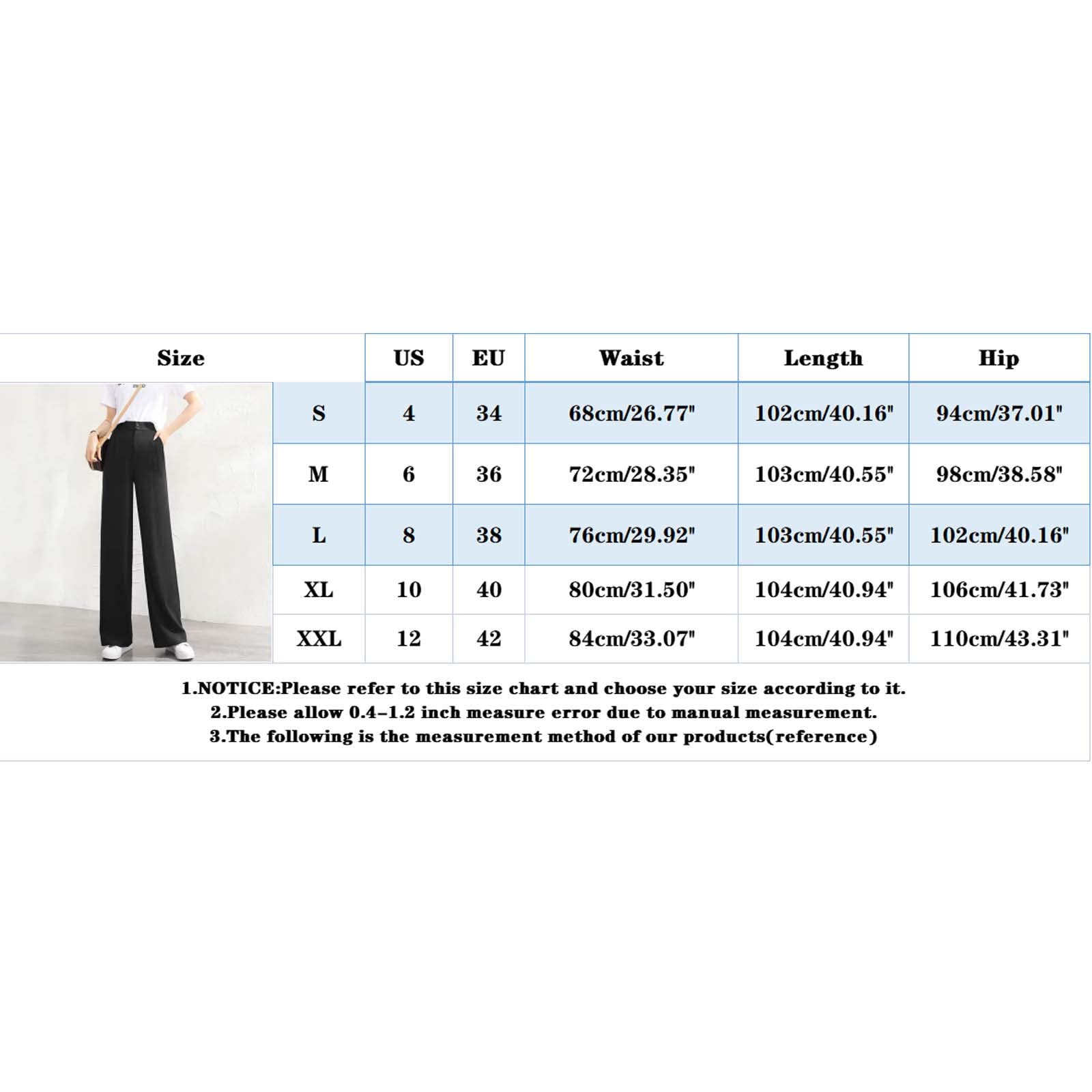 Women's Wide Leg Pants High Elastic Waisted in The Back Business Work Trousers Long Straight Fleece Sweatpants