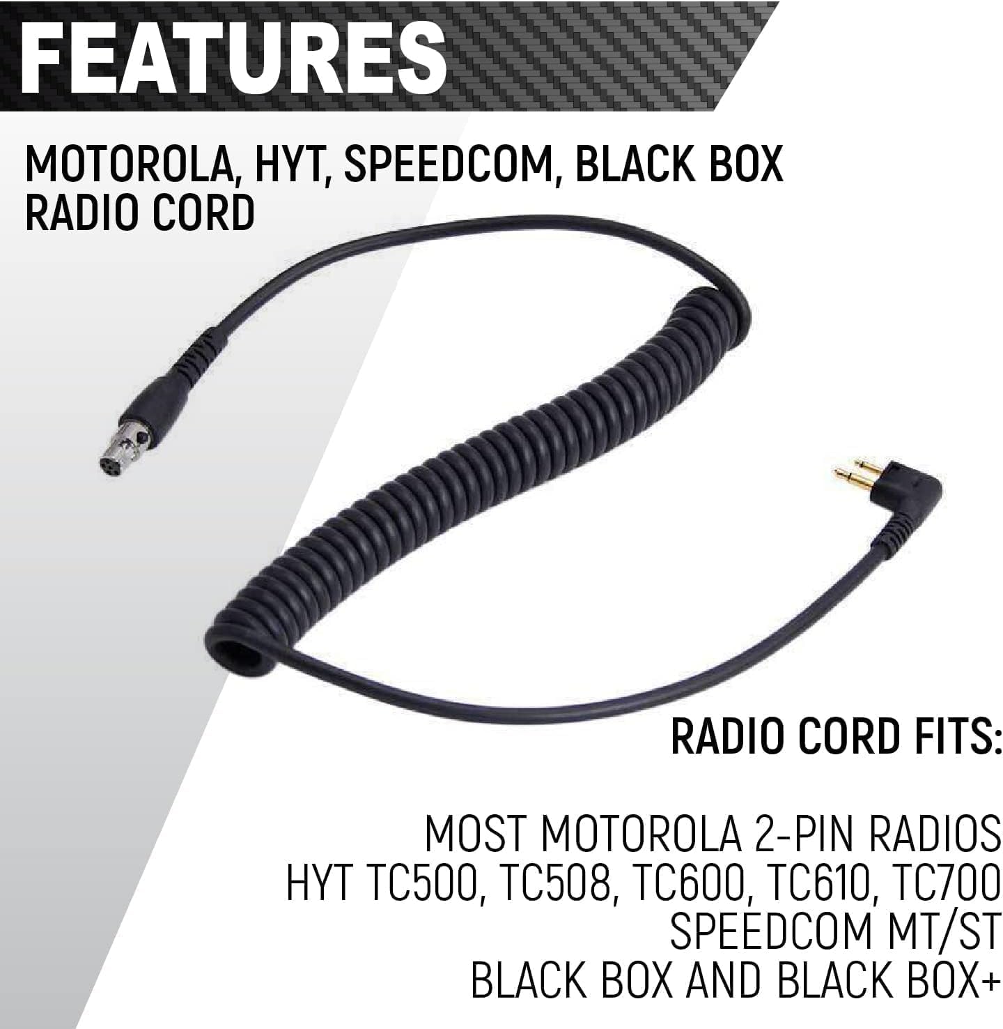 Rugged Behind The Head Headset and Adaptor Cable for Racing Radios Electronics Motorola CP200 β Features Cable to Connect to Two Way Handheld Radio Noise Reduction Volume Control Knob 3.5mm Input Jack