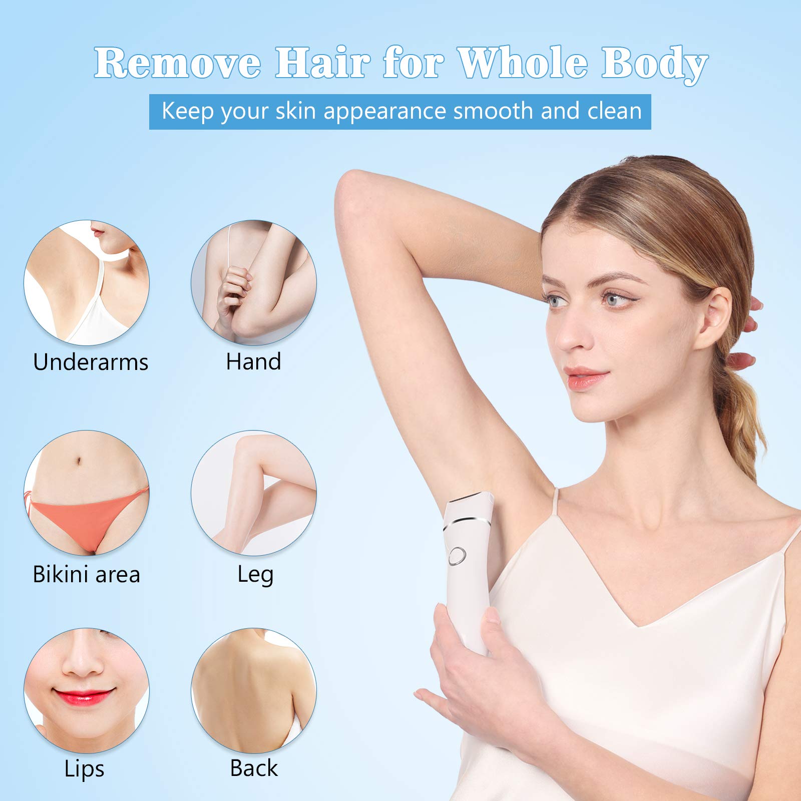 NEWDERMO Electric Rechargeable Razor Shaver Epilator Lady Hair Removal Body Face Undeararm Armpit Bikini for Women