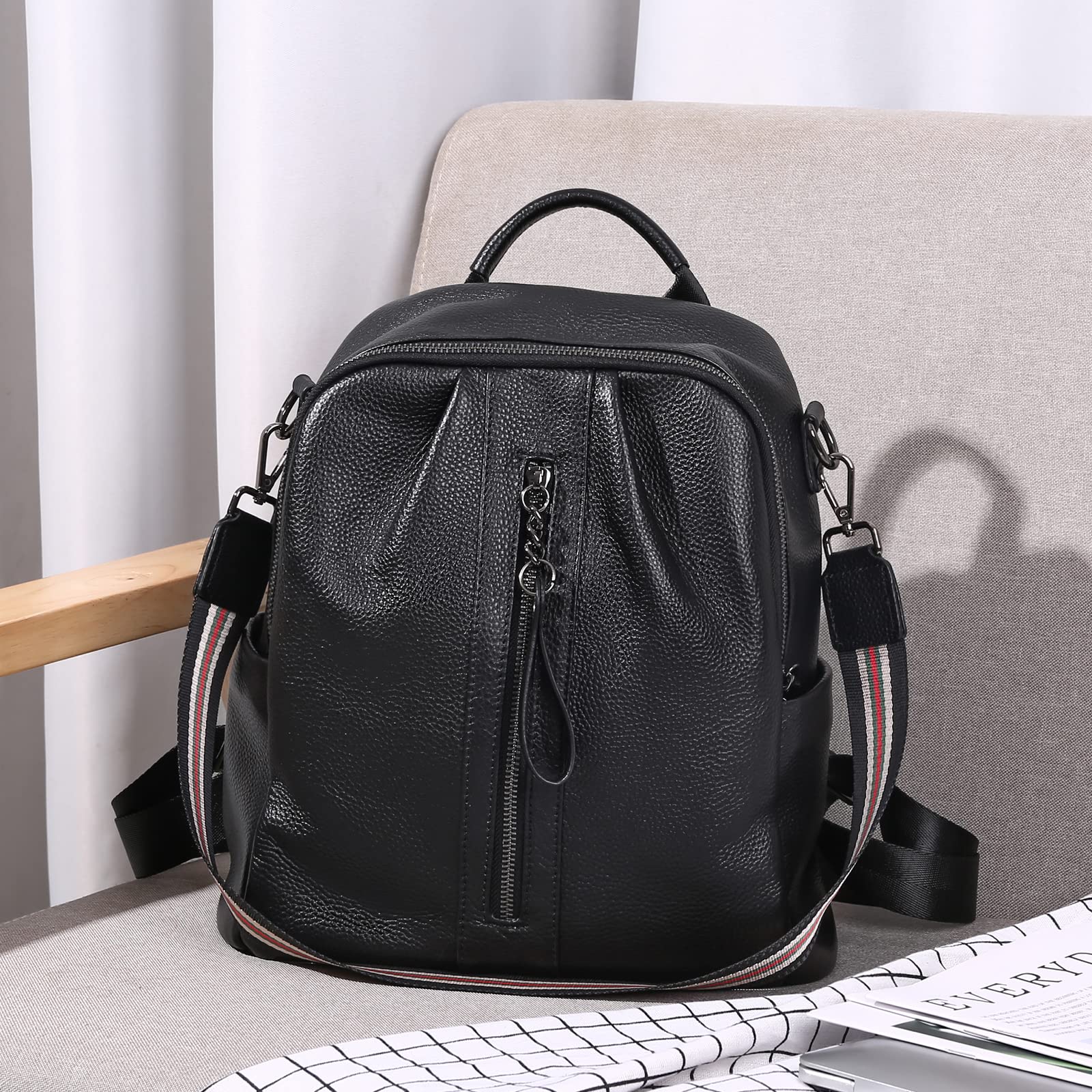 SENDEFN Backpack Purse for Women Fashion Design Shoulder Bag Genuine Leather Ladies Travel bag