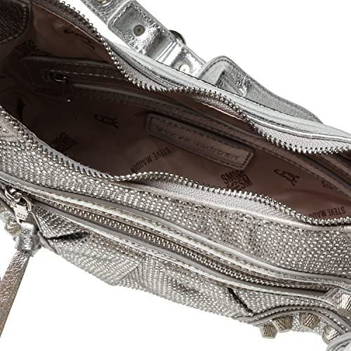 Steve Madden Glow-R Rhinestone Crossbody, Silver