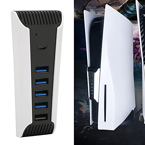 USB Hub, 5 in 1 Multi Port Expansion Adapter,1 x USB ,1 x Type C Male to 5 x USB,1 x Type C Female, High Speed Docking Station for PS5 Console