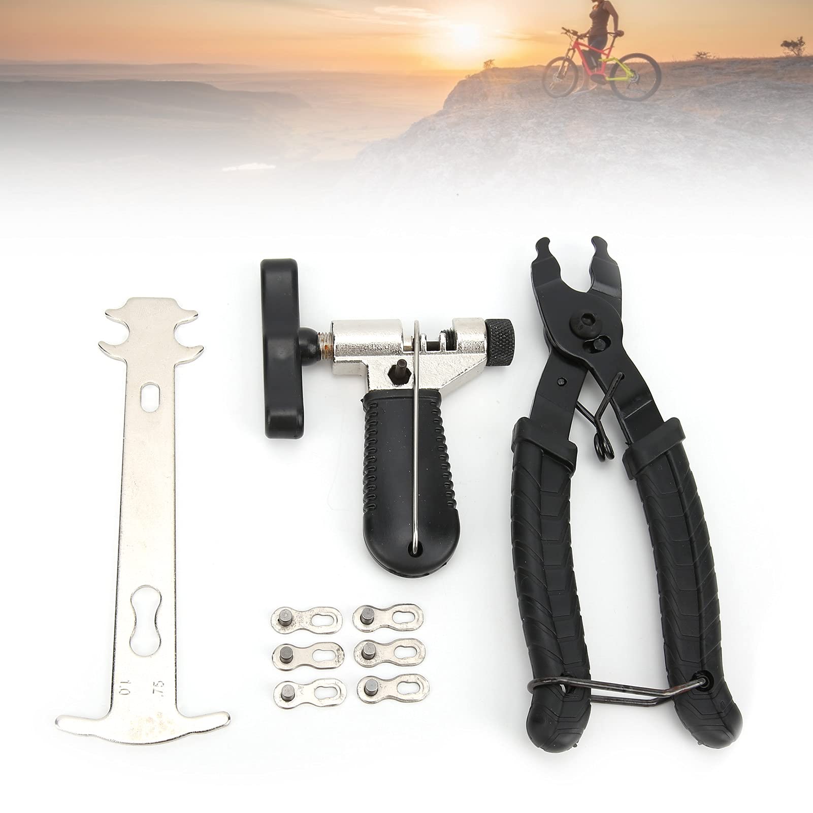 Vifemify Mountain Bike Chain Pliers Remover Chain Breaker Splitter Tool Checker Mountain Bike Chain Repair Tool Set Easy to use