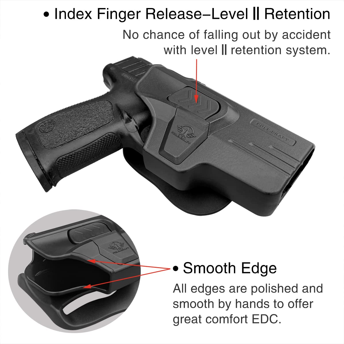 OWB Paddle Polymer Holsters Fit: Smith & Wesson SD9 VE / SD40 VE Pistol, Outside Waistband Open Polymer Holster with Safety Lock, Angle adj-1.5β-2β Belt Adjustable (Black)