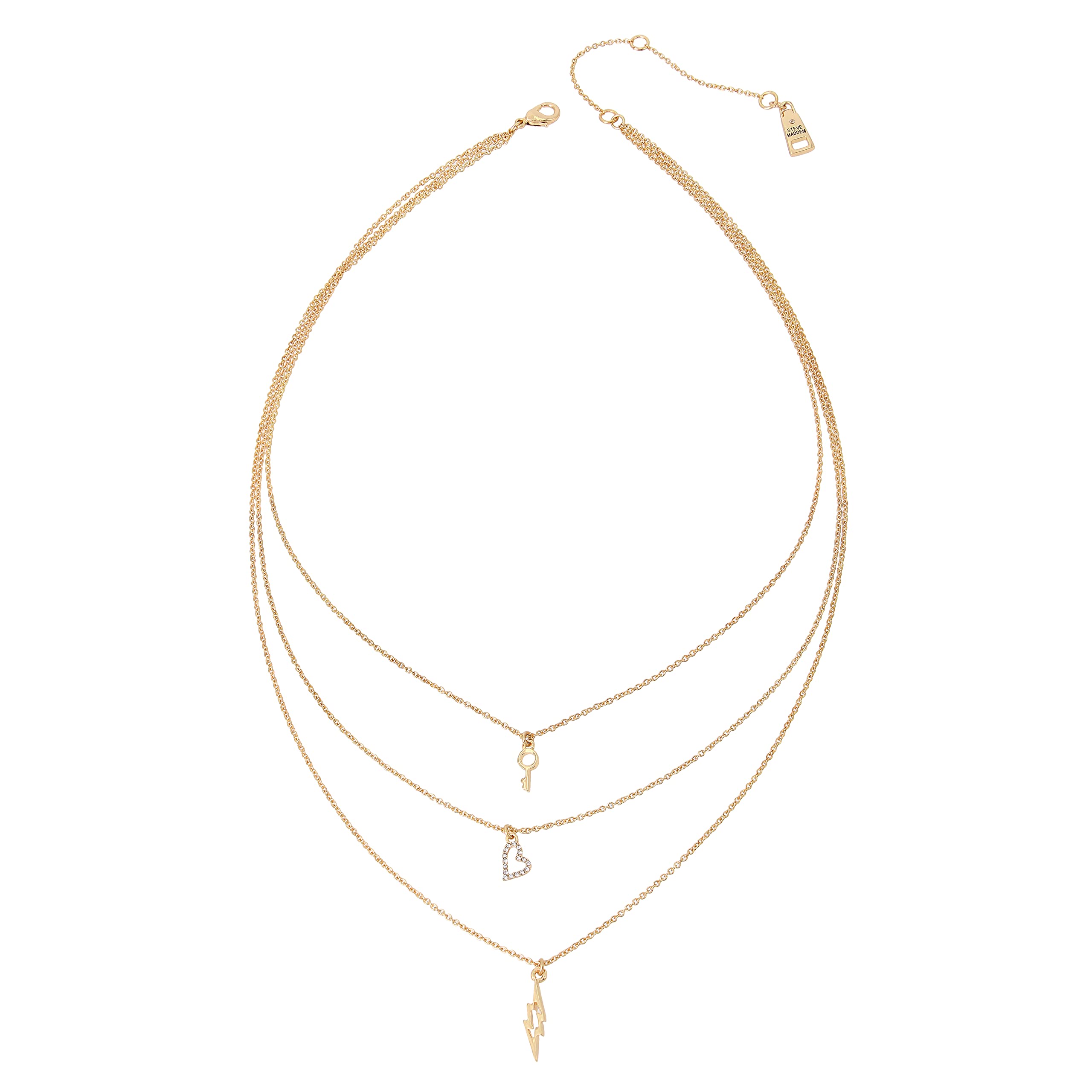 Steve Madden Lightning Bolt Charm Layered Necklace