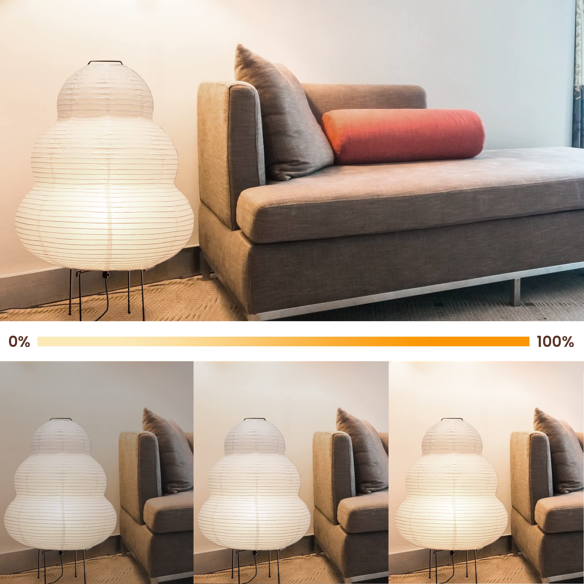 Nogy Noguchi Style Lamp • Akari Lamp • Japanese Lamp • Floor Paper Lamp • Rice Paper Floor Lamp • Chinese Lantern • Lampara de Pie para Sala • Japandi Style Lamp