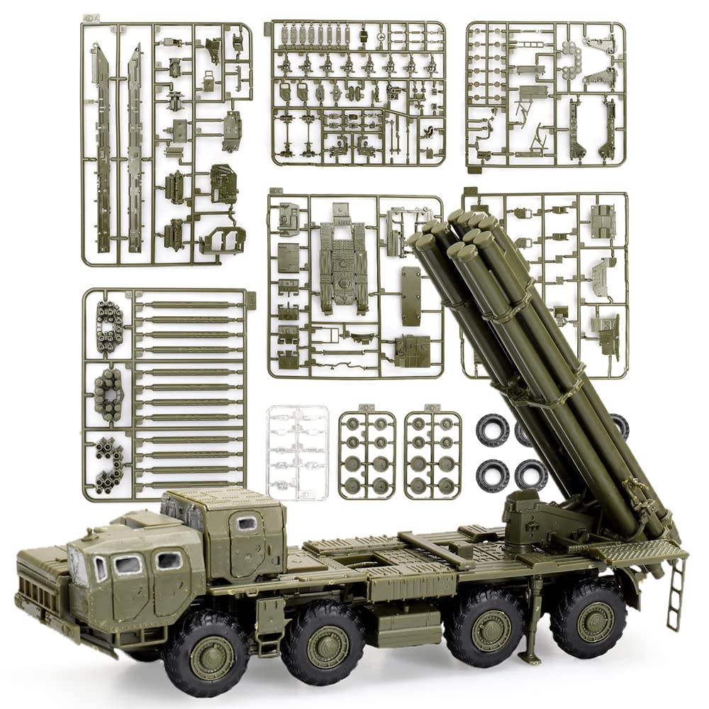 ViiKONDO 1/72 Scale Military Vehicle Toy Rsussian Rocket Launcher Plastic Model Building Kit DIY Assembly Army Men Decoration