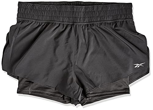 Reebok Women's Standard 2-in-1 Running Shorts, Black, XX-Large