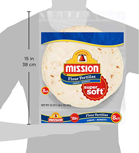 Mission Burrito Flour Tortillas, Large Size, 8 Count, Trans Fat Free