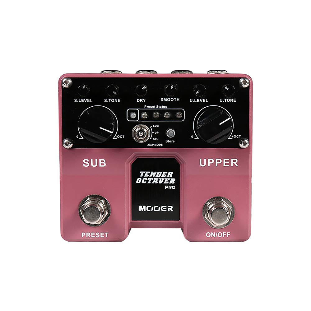 MOOER Tender Octaver Pro, Stereo Octave Pedal with Adjustable between unison and +1/-1 octave Make Your Harmonization, Pitch Shifting, Whammy and Detune Chorus Effects