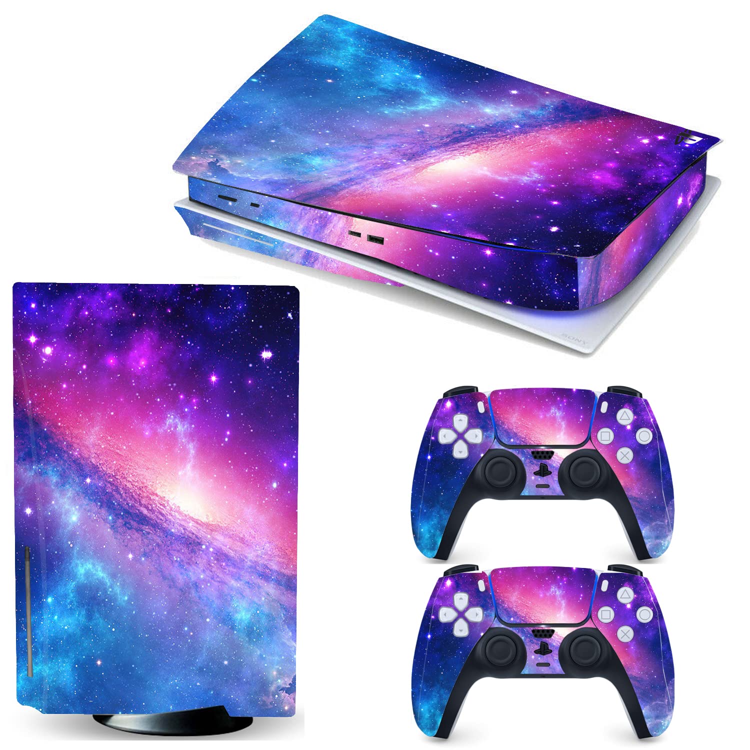 PS5 Console Skin and Controller Skin Set - Playstation 5 Vinyl Sticker Decal Cover, (Disk Edition)