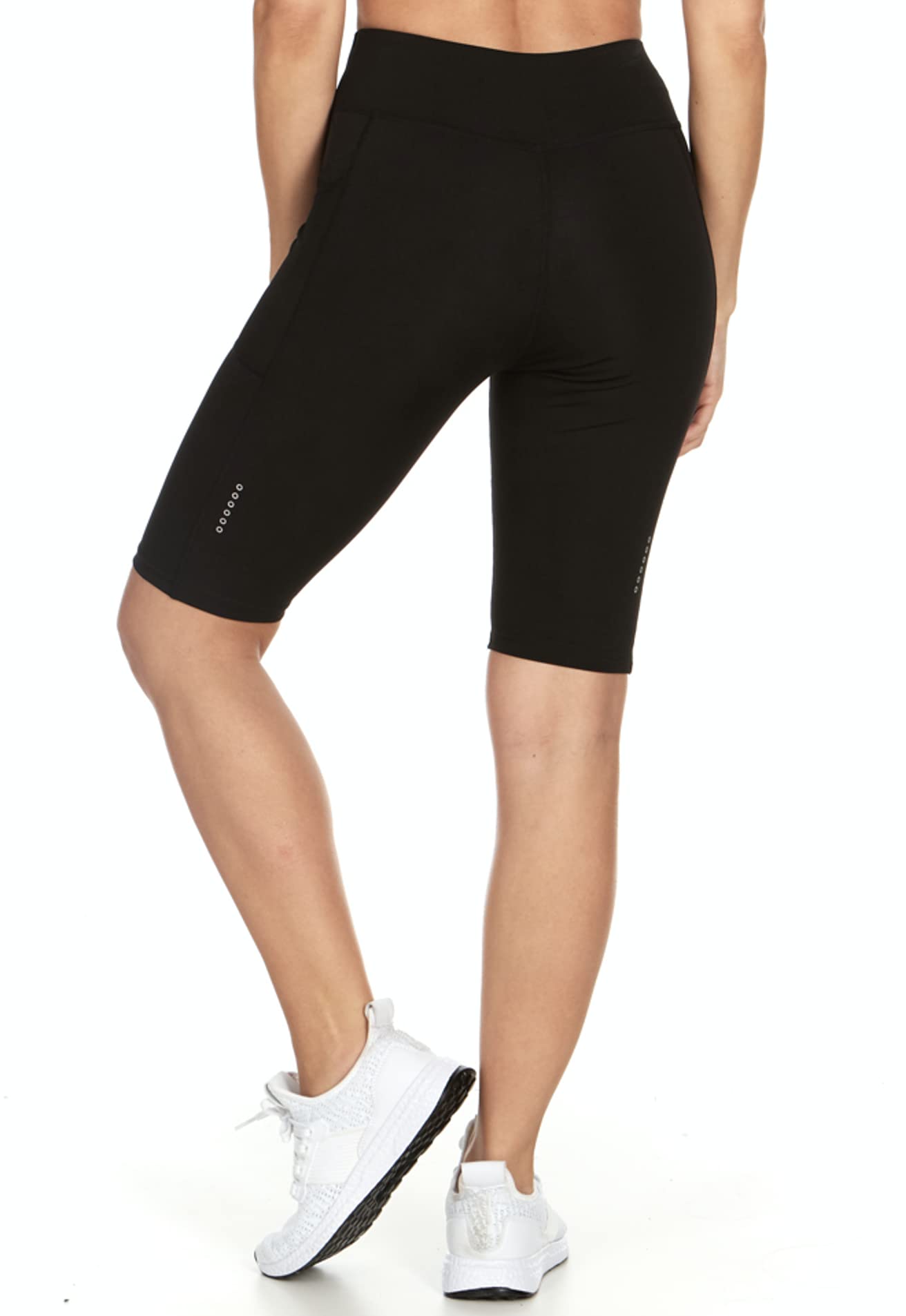 RAG Women's High Waist Biker Shorts Yoga Workout Running Compression Exercise Shorts Side Pockets (Black, M), Medium