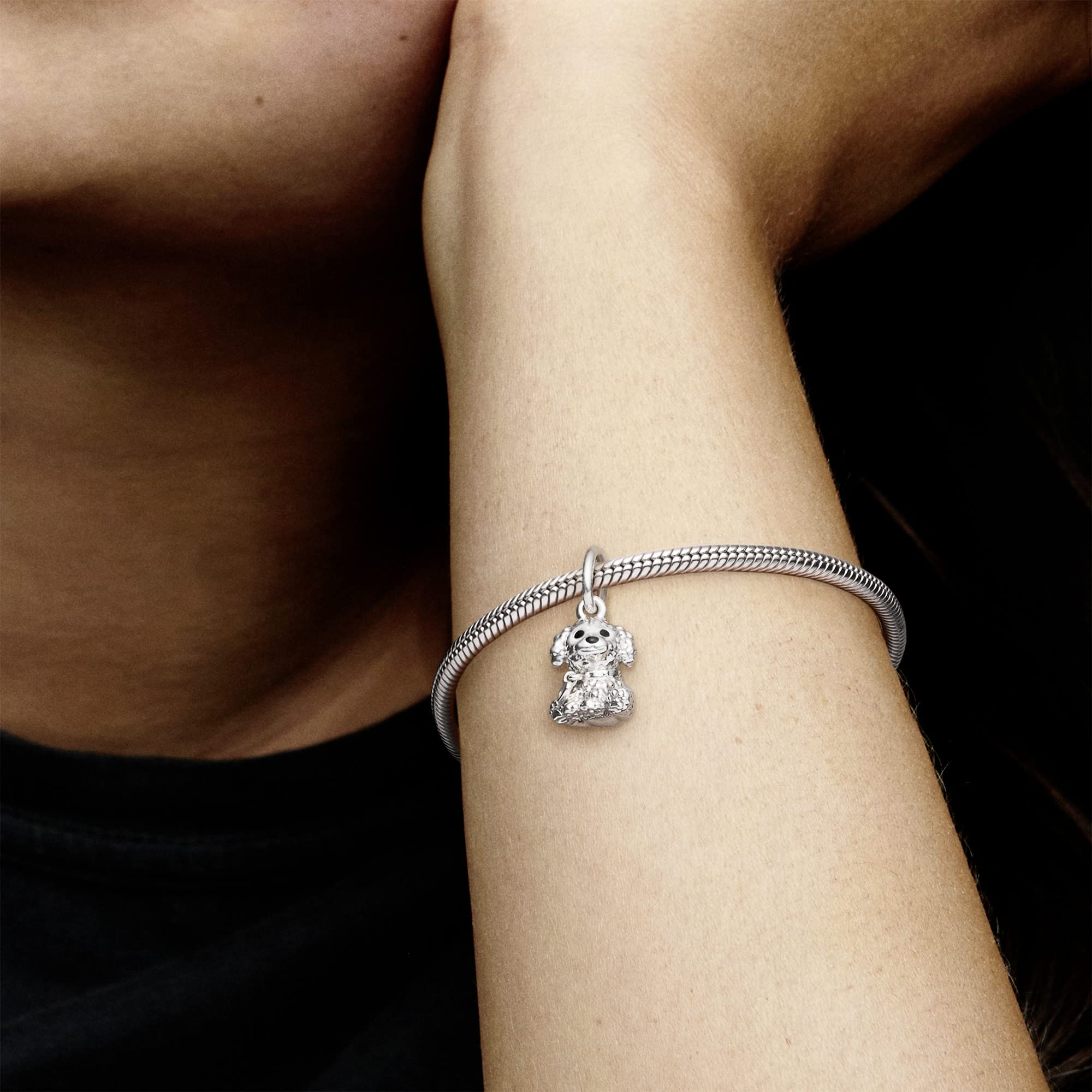 PANDORA Poodle Puppy Dog 925 Sterling Silver Charm - 798871C01