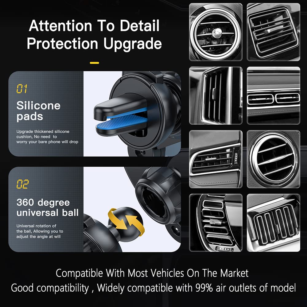 OFBAND Upgraded Car Phone Holder Mount,Gravity Auto Lock Car Vent Phone Mount,Stable Phone Holder Car Compatible with iPhone 14pro Samsung and All Other Smartphones