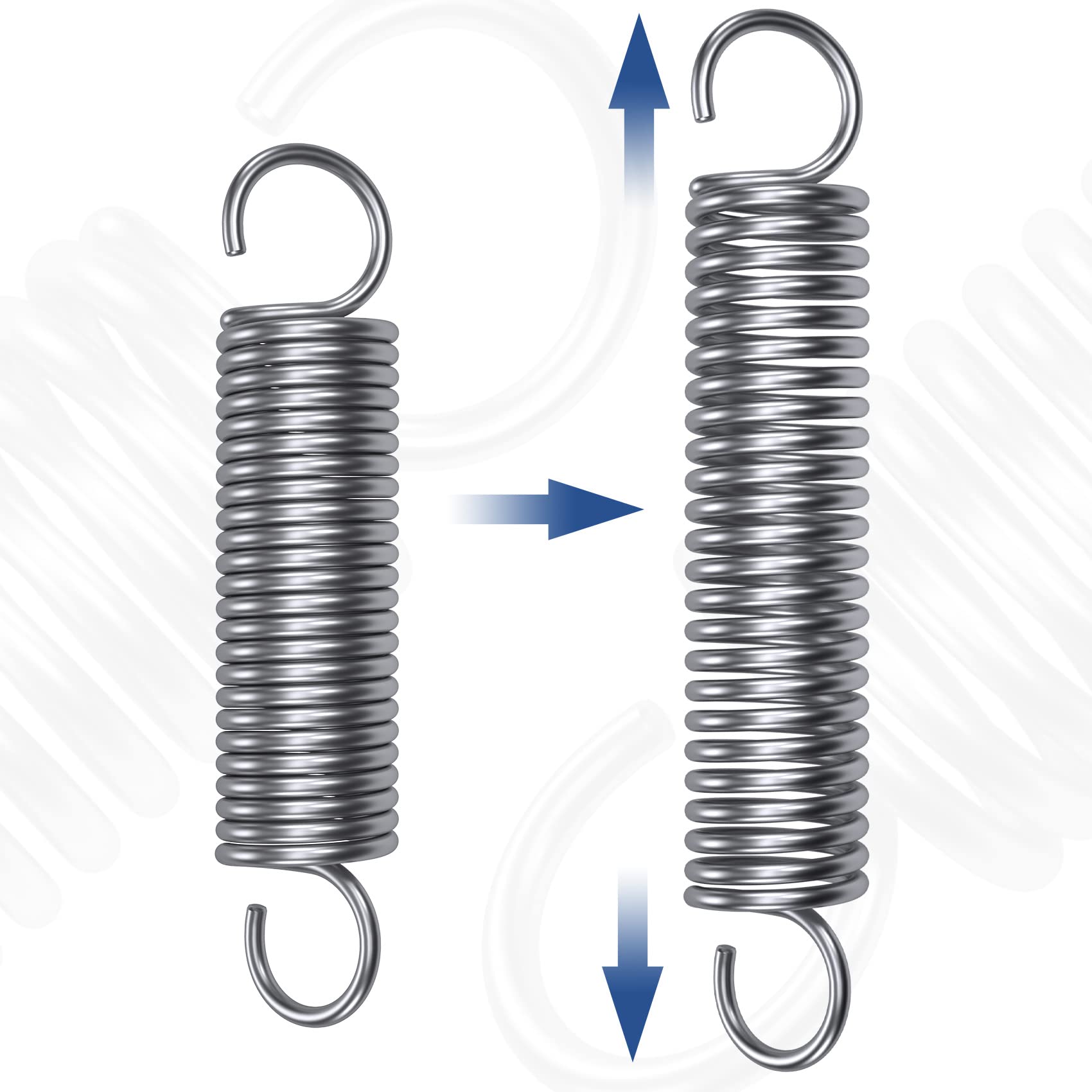 OIIKI 4PCS 3-7/8" Overall Length Recliner Springs with Hook, Recliner Tension Springs, Replacement Recliner Sofa Chair Mechanism Tension Spring, Long Neck Hook Style (Outer Dia 3/4)