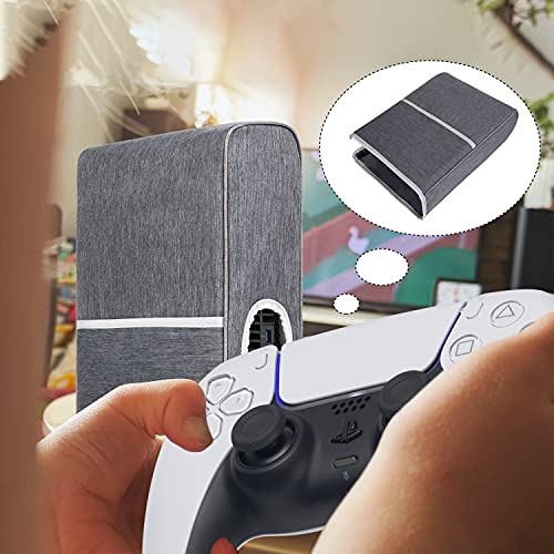 OSPUORT PS5 Dust Cover Thickened Lining for Playstation 5 Console Disc Edition and Digital Edition PS5 Dust Protector Anti Scratch Waterproof Cover Case(Gray)