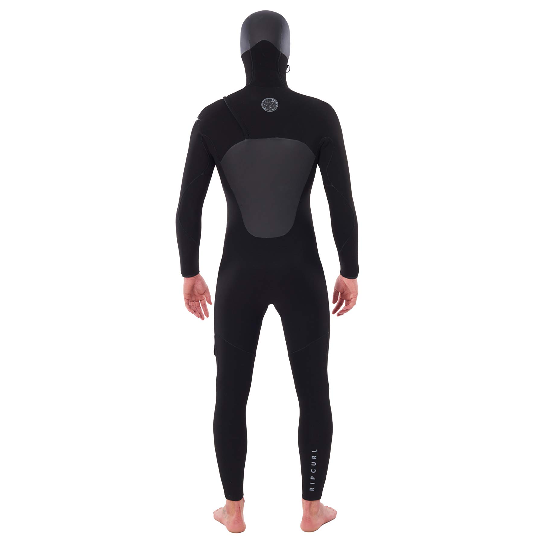Rip Curl Mens Flashbomb 5/4mm Hooded Chest Zip Wetsuit - Black - Easy Stretch Lightweight Flash Lining