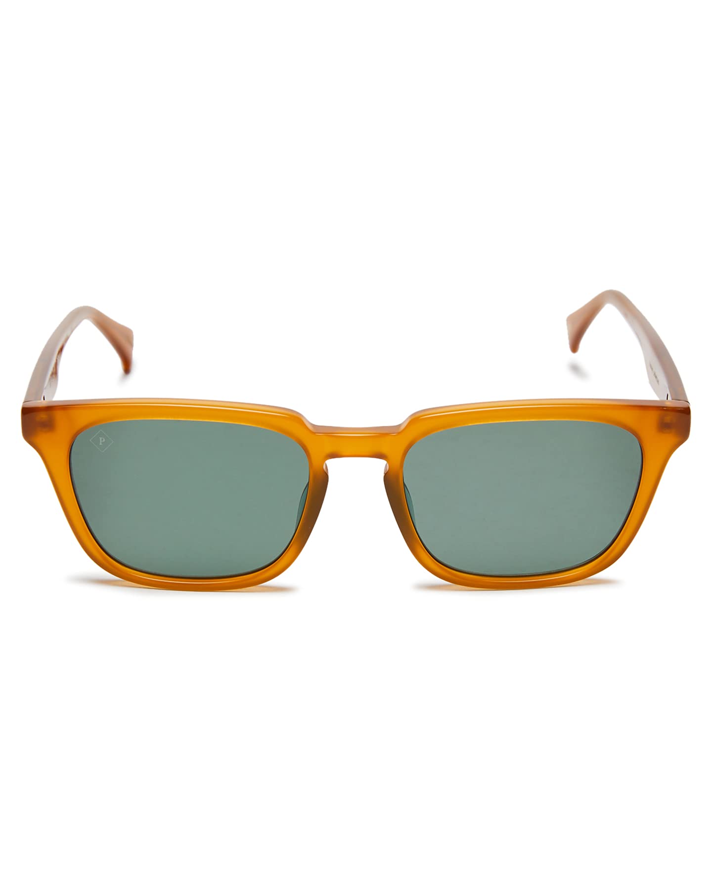 RAEN Eyewear - Hirsch - Polarized Mens Trendy Square Sunglasses, Honey Frame with Green Lens, UV Protection (Size 52 MM)