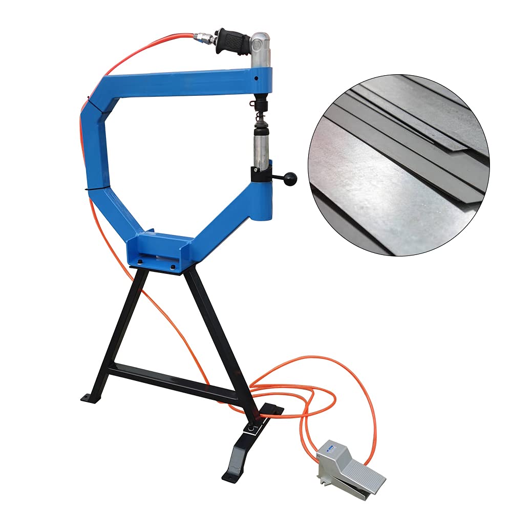 TOOL1SHOoo 4" Throat Pneumatic Planishing Hammer with Cast Iron Stand & Pedal, Pneumatic Planishing Hammer 4" Throat Airpress Tool w/Steel Stand, Anvil 1/2/3"